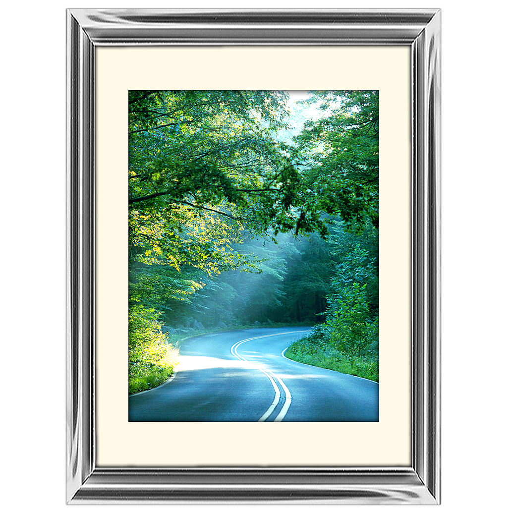 36x48 Custom Silver Metal Frame, Off-White Mat with Plexiglass