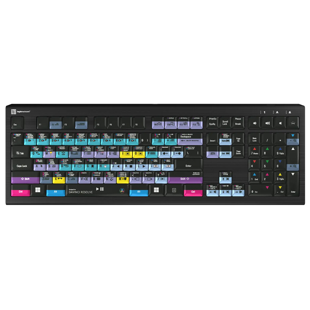 Logickeyboard ASTRA 2 Backlit PC Keyboard for DaVinci Resolve 17 - US